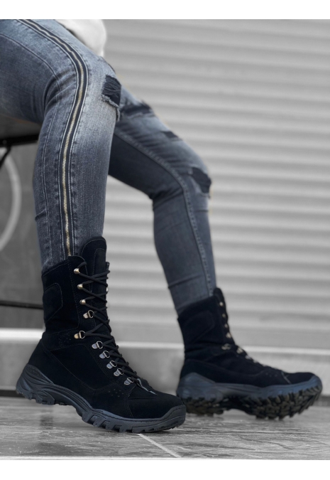 0605-SST Bağcıklı Yüksek Tabanlı Askeri Bot - Boa Toptan Erkek Ayakkab