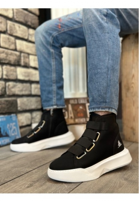 0142-SYH 3 Bantlı Erkek Yüksek Tabanlı Bot - Boa Toptan Erkek Ayakkab